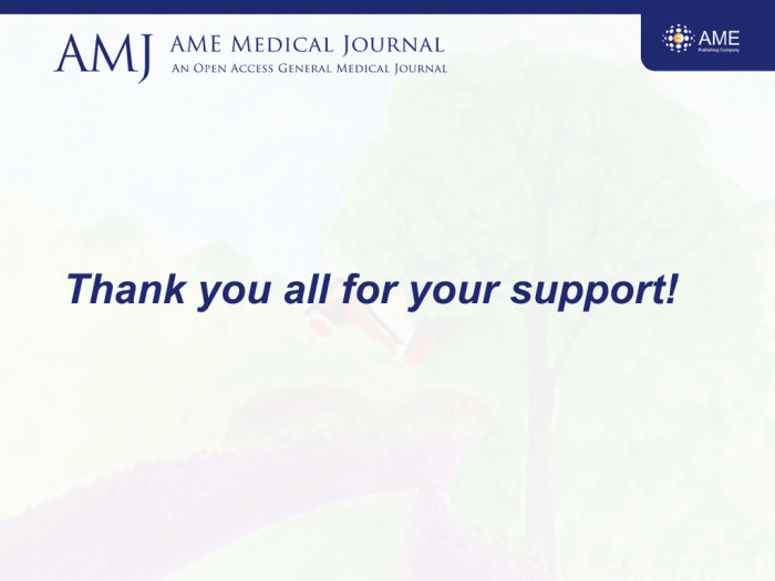 2018 Annual Report of AMJ - AME Medical Journal